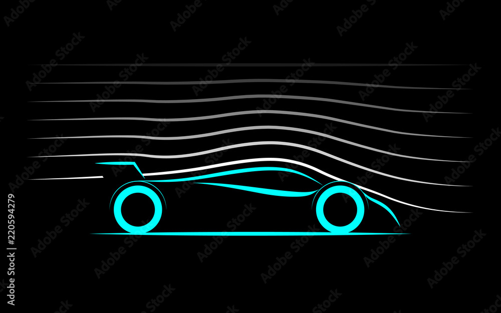 Aerodynamics of the sports car Stock Vector | Adobe Stock