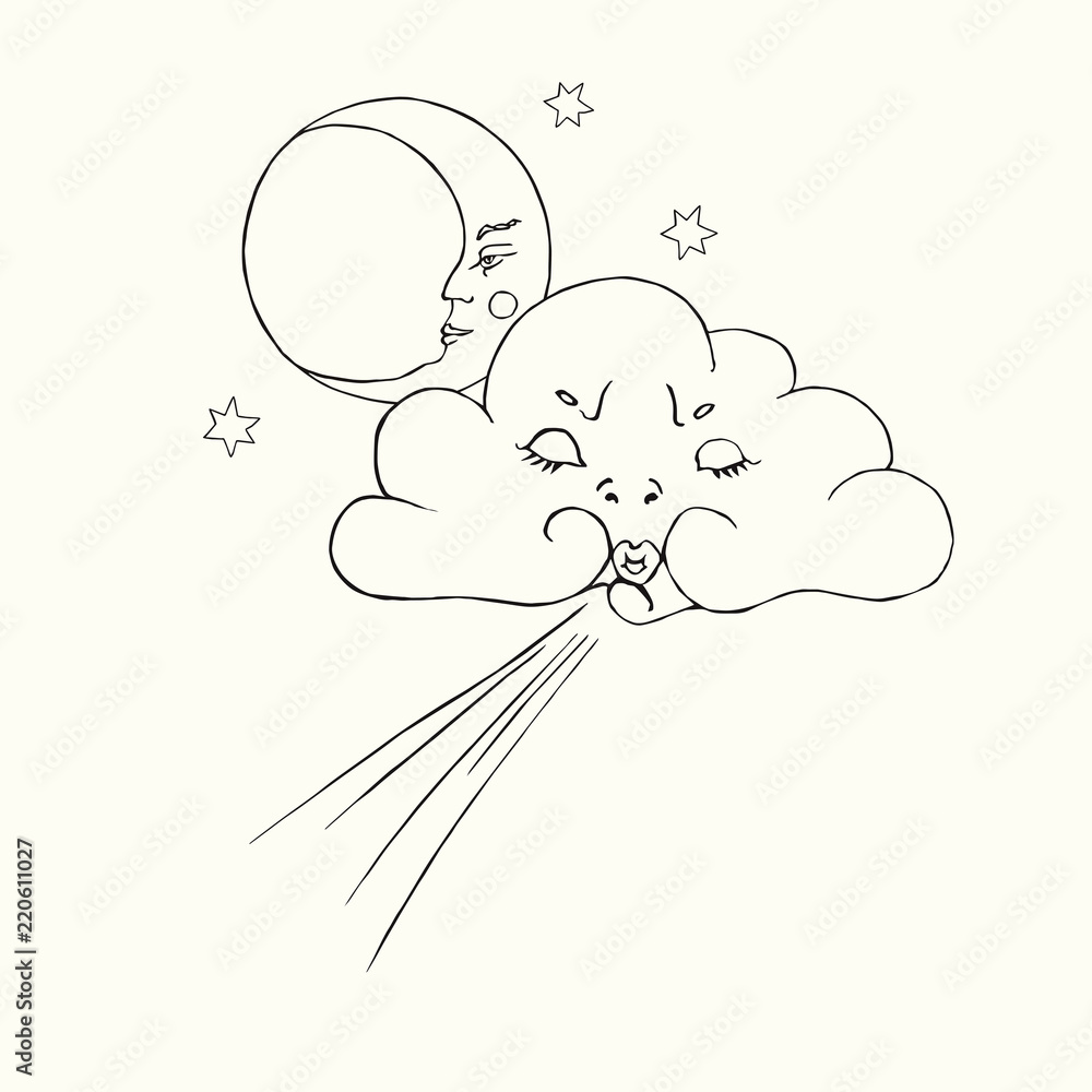 Cloud Face Blowing Wind