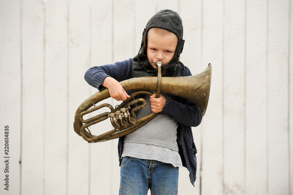 Slavic children from orphanage in old clothes gathered by parishioners ...