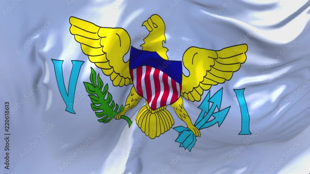 142. Virgin Islands US Flag Waving in Wind Slow Motion Animation . 4K ...