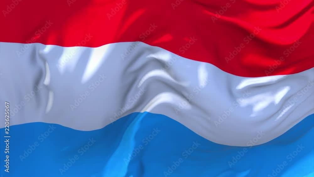 147. Luxembourg Flag Waving in Wind Slow Motion Animation . 4K Realistic Fabric Texture Flag ...