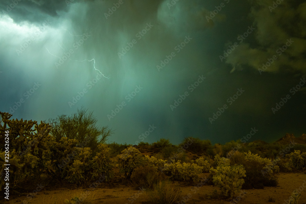 Monsoon storms in the Sonoran desert near Phoenix, Arizona causes ...
