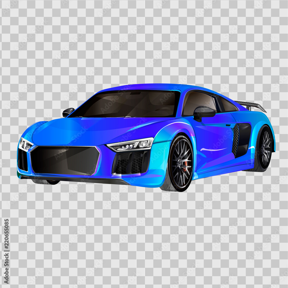 Blue Car Side View Png