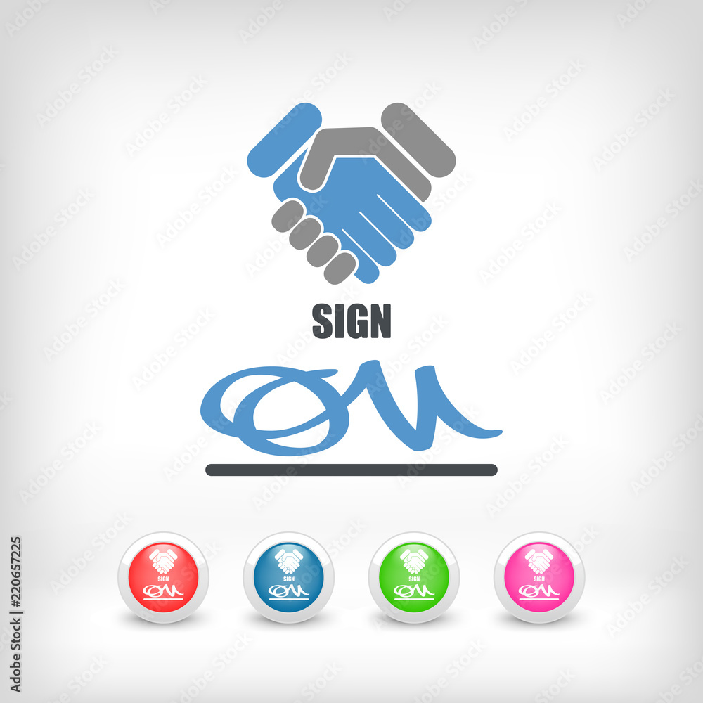 Sign on agreement document Stock Vector | Adobe Stock