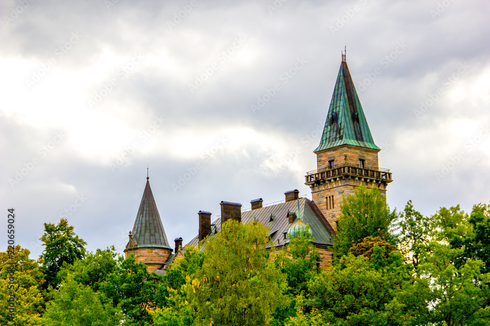 The ancient and historic Teleborg Castle in Vaxjo in the region Smaland ...