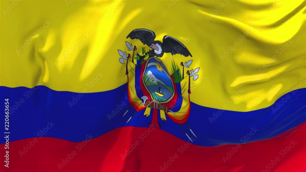 171. Ecuador Flag Waving in Wind Slow Motion Animation . 4K Realistic ...