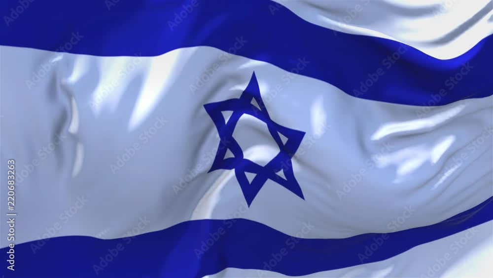184. Israel Flag Waving in Wind Slow Motion Animation . 4K Realistic ...