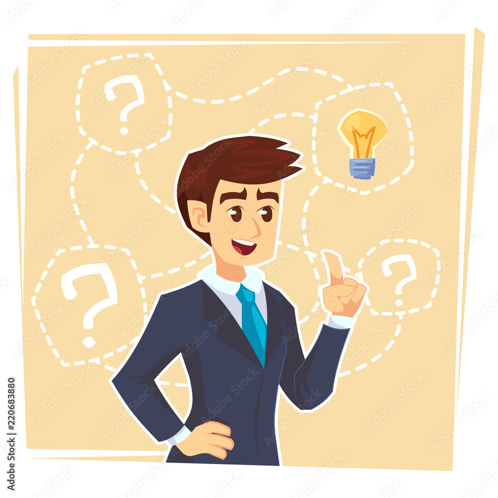 Business Man Thinking Illustration