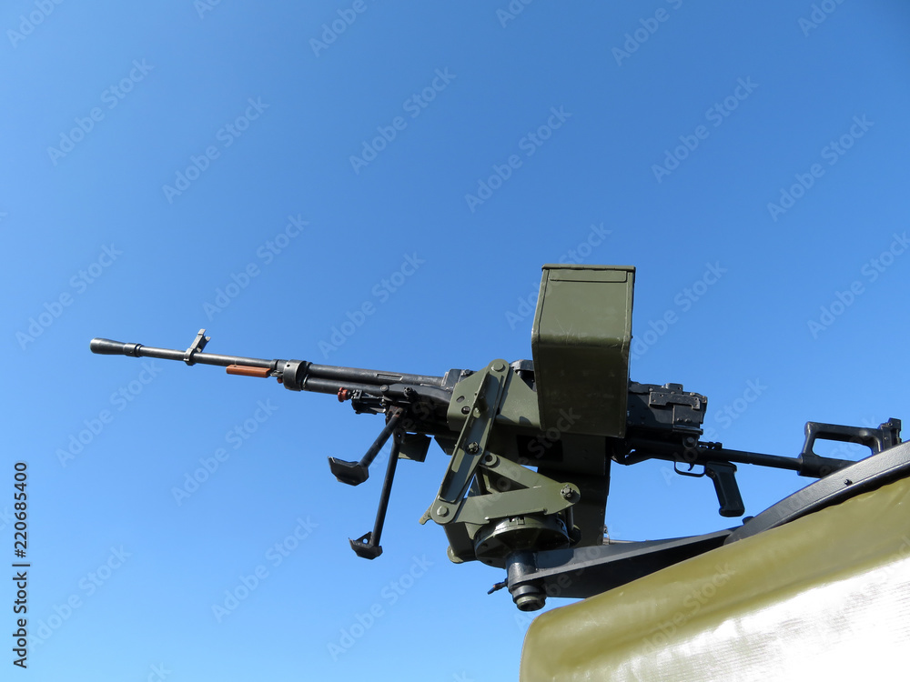 Russian large-caliber "Cord" machine gun chambered for the 12.7×108 mm ...
