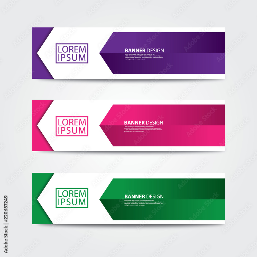 Abstract banner design template. web banner design vector. Stock Vector ...