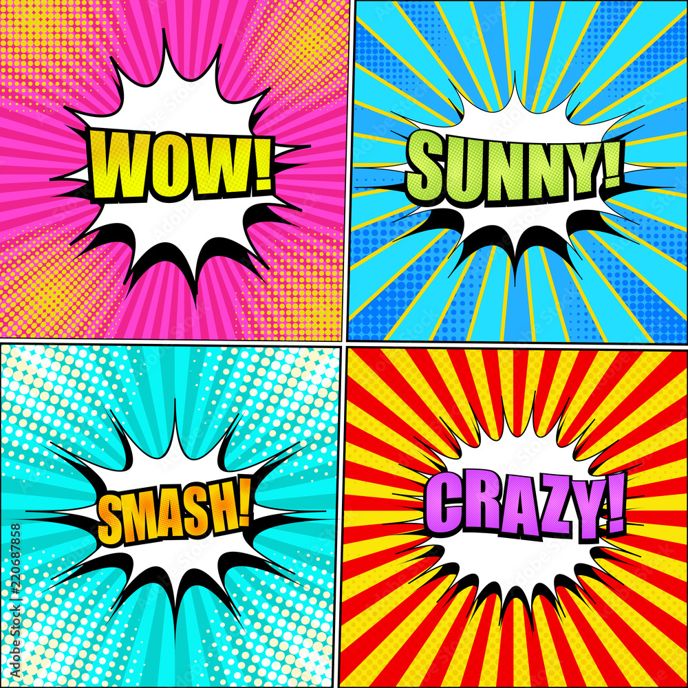 Comic book pages collection Stock Vector | Adobe Stock