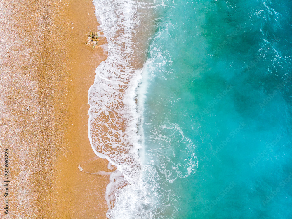 Aerial view. Top view. Ocean background. The color of the water and ...