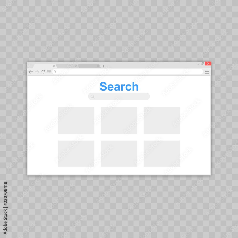 Browser window.Web browser in flat style. Window concept internet browser. Mockup screen design ...