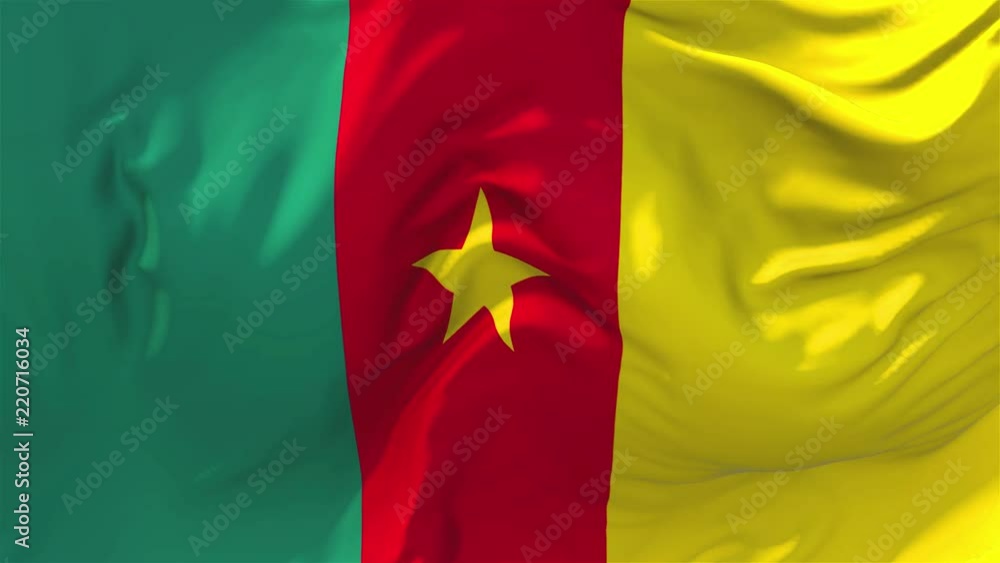 208. Cameroon Flag Waving in Wind Slow Motion Animation . 4K Realistic ...
