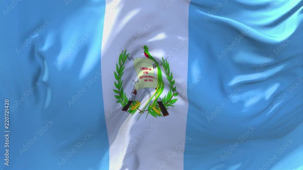 214. Guatemala Flag Waving in Wind Slow Motion Animation . 4K Realistic ...