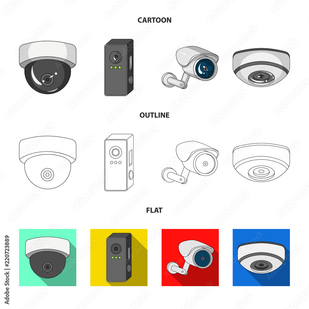 Vector design of cctv and camera icon. Set of cctv and system stock ...