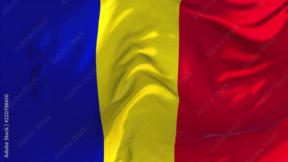 235. Romania Flag Waving in Wind Slow Motion Animation . 4K Realistic ...