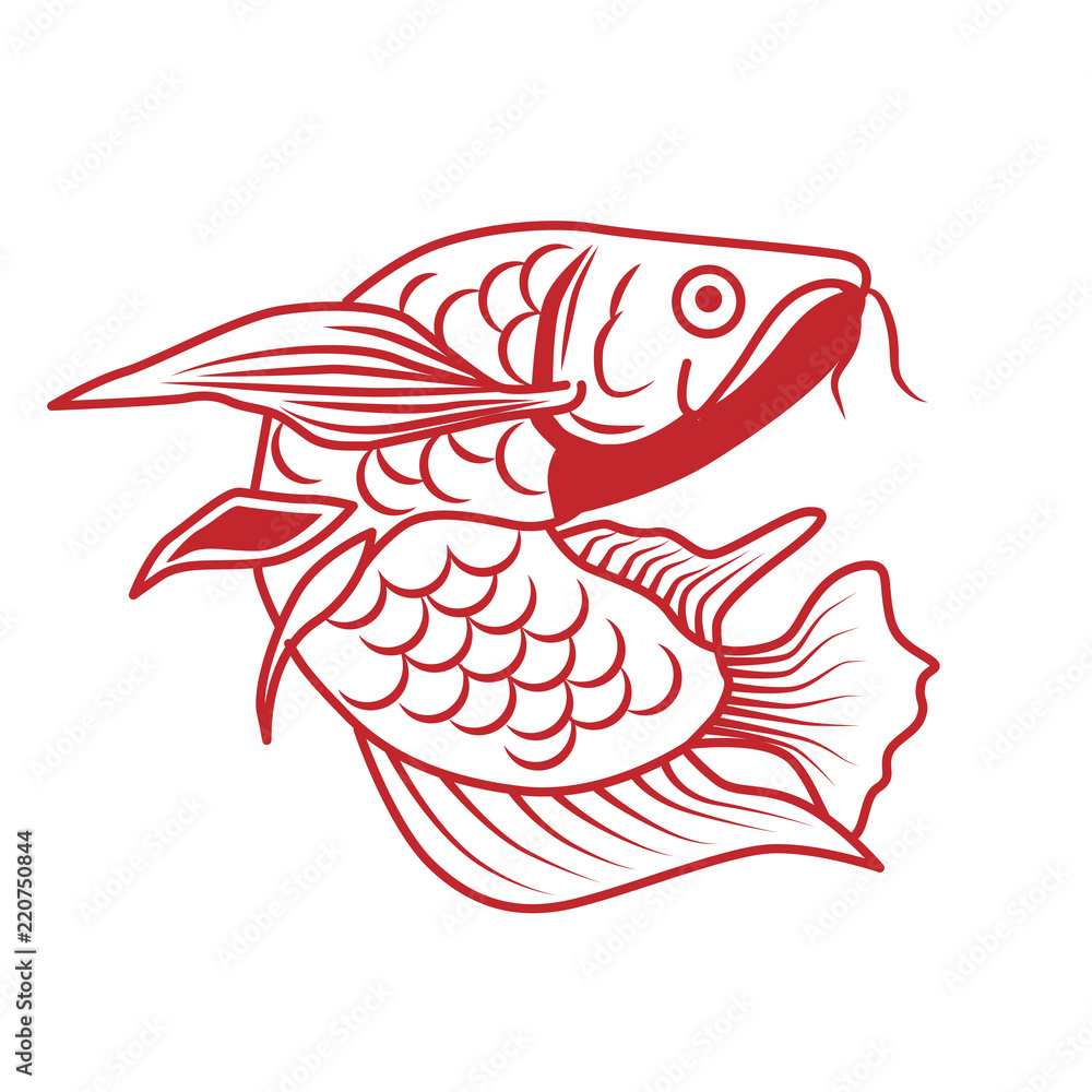 Arowana fish vector Stock Vector | Adobe Stock