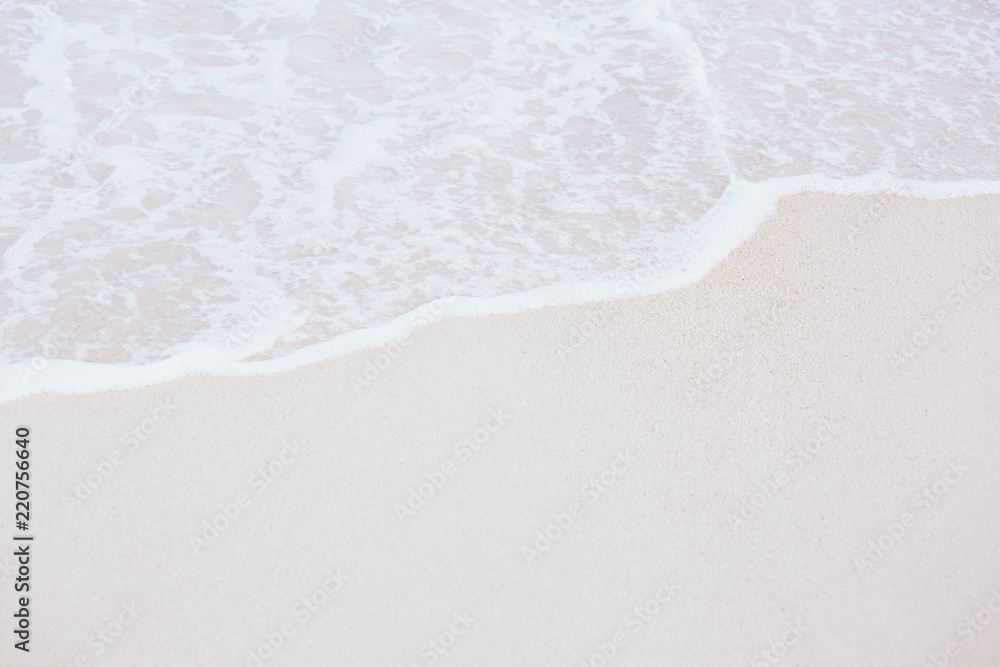 ocean wave water distribution on sandy white beach, Sea amazing nature ...
