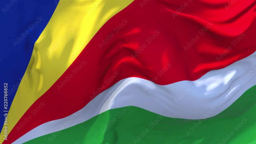 256. Seychelles Flag Waving in Wind Slow Motion Animation . 4K ...