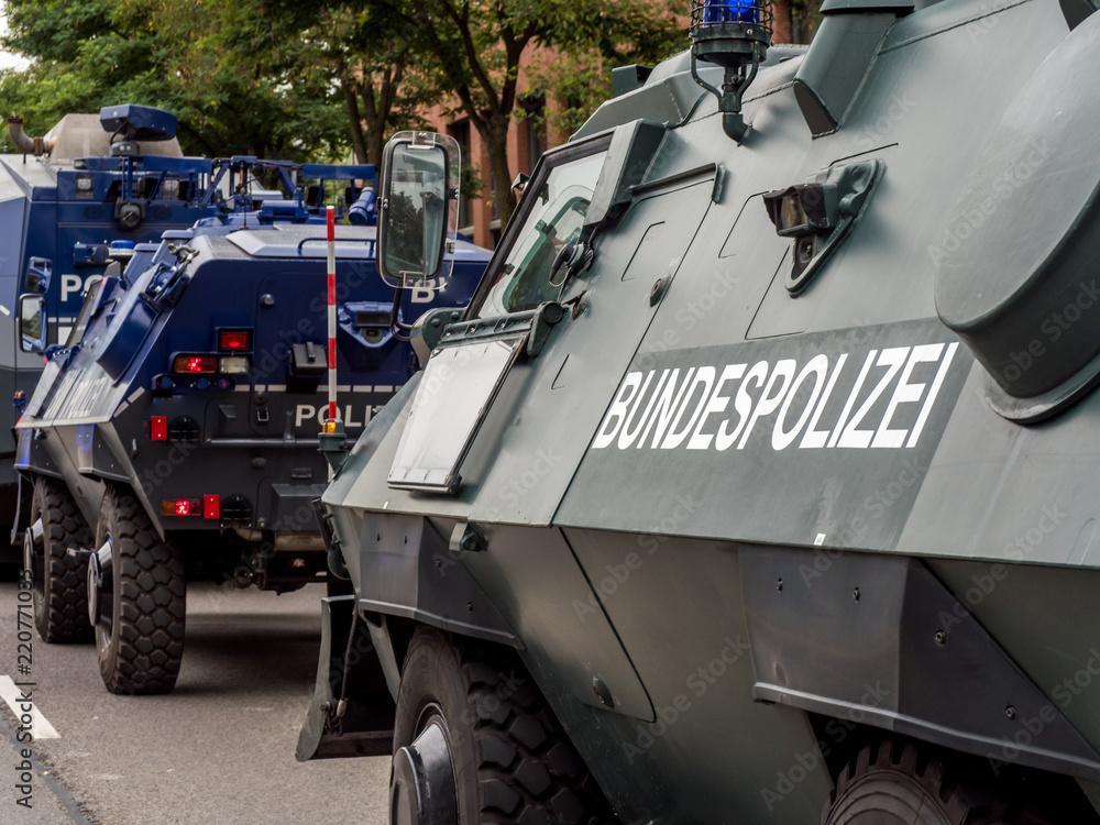 Panzerwagen der Bundespolizei Stock Photo | Adobe Stock