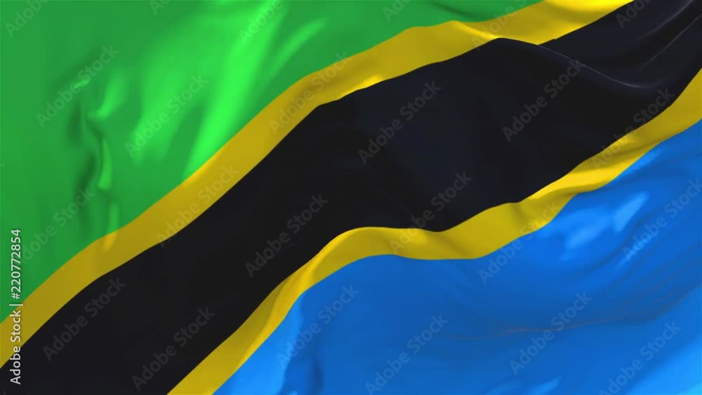 Wideo Stock: 258. Tanzania Flag Waving in Wind Slow Motion Animation ...