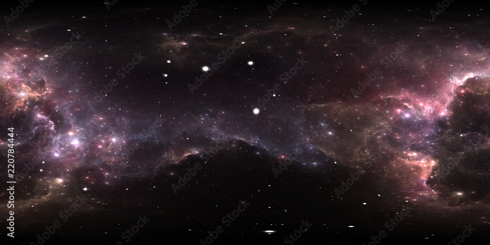 360 degree space nebula panorama, equirectangular projection ...