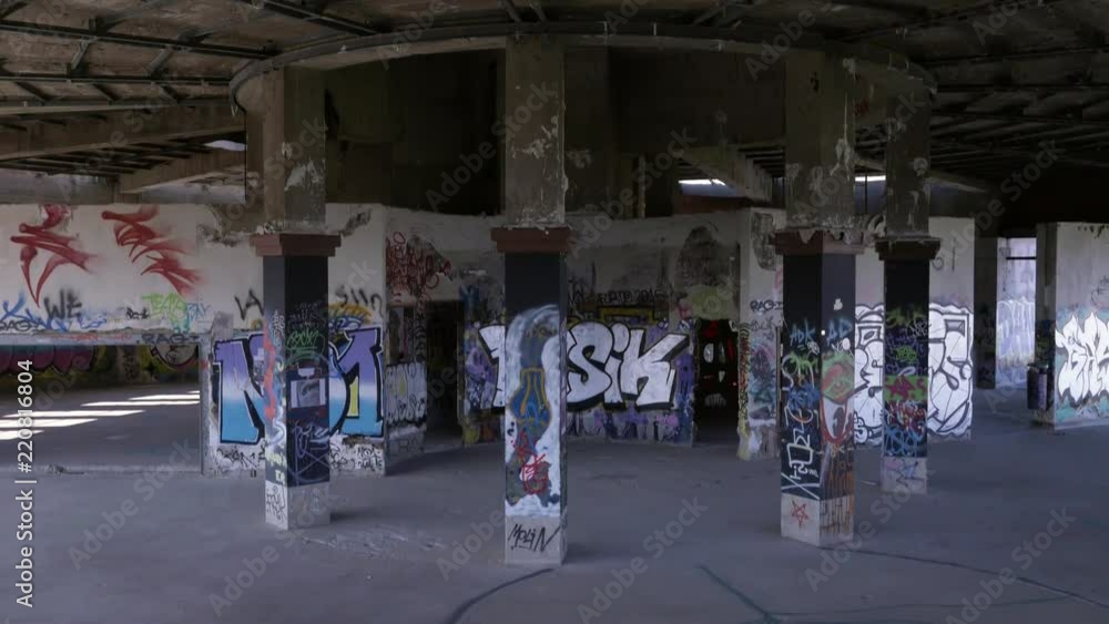 Abandoned Building Tilt Down Top Floor Derelict Interior. Old abandoned ...