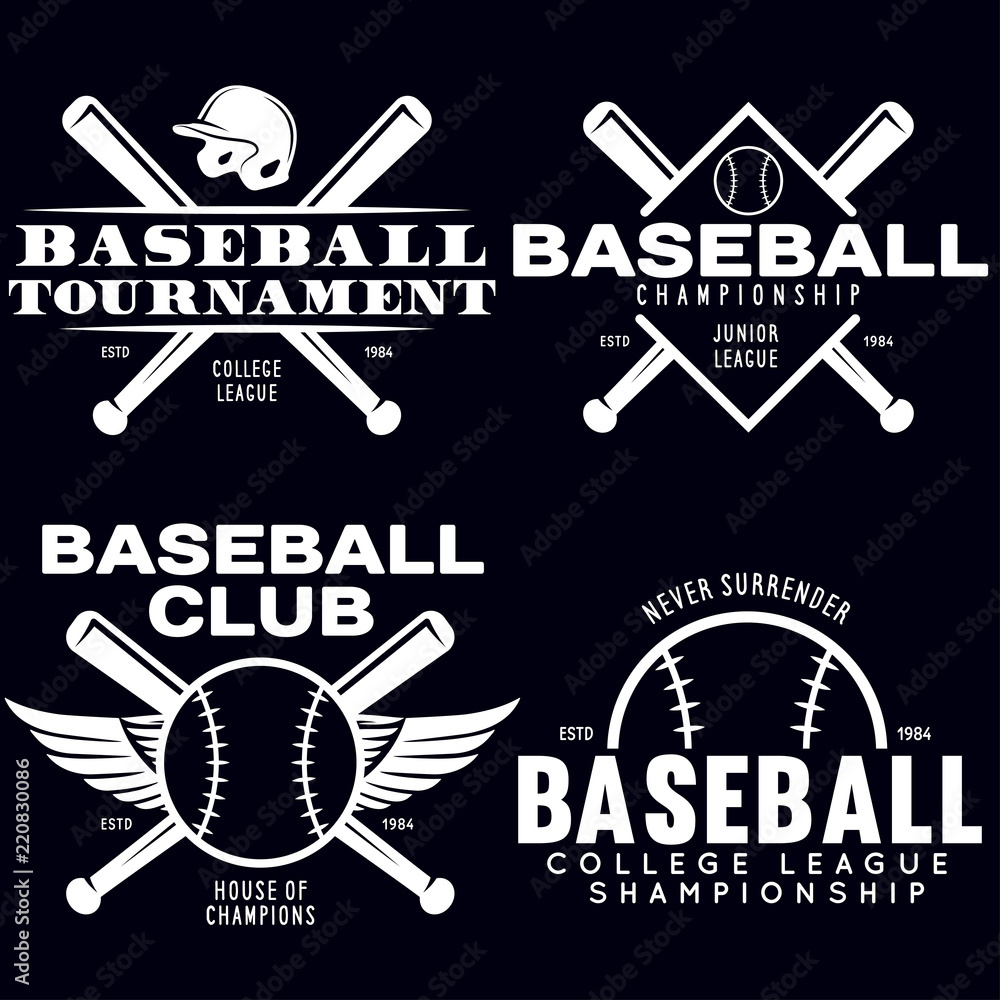 Baseball labels badges logos set. National american sport. Vector ...