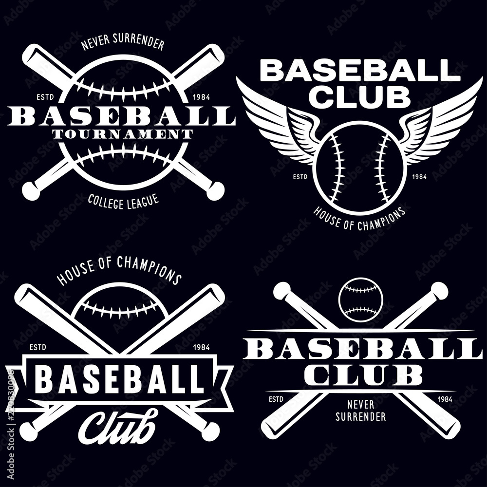 Baseball labels badges logos set. National american sport. Vector ...