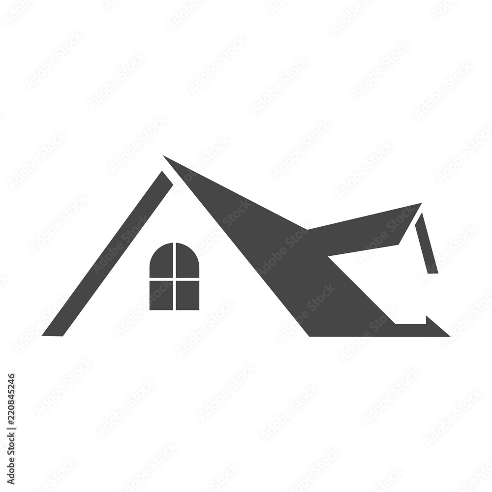 Real estate symbol, Roof icon Stock Illustration | Adobe Stock