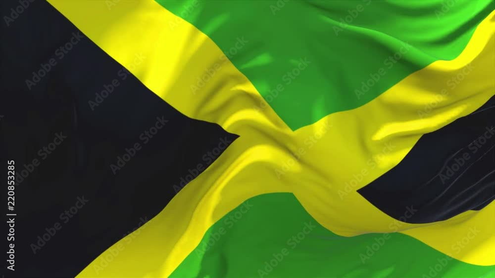 299. Jamaica Flag Waving in Wind Slow Motion Animation . 4K Realistic ...