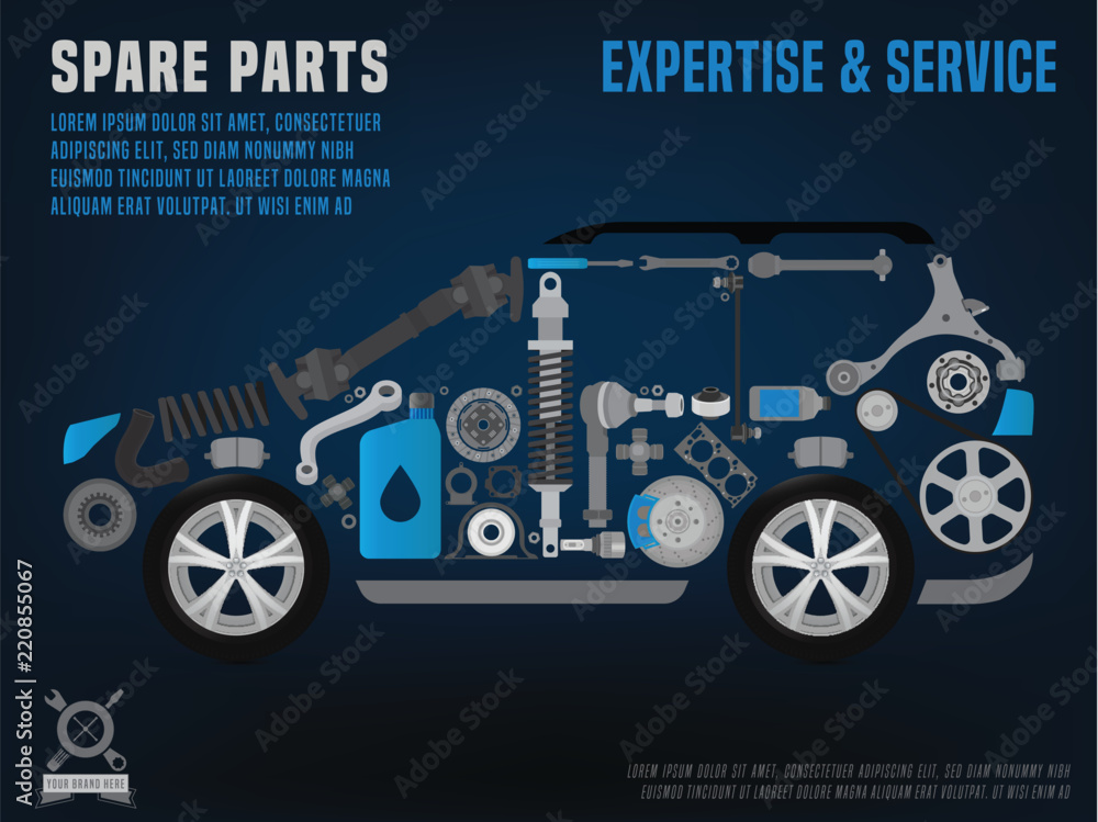 Spare Parts Car Poster Stock Vector | Adobe Stock