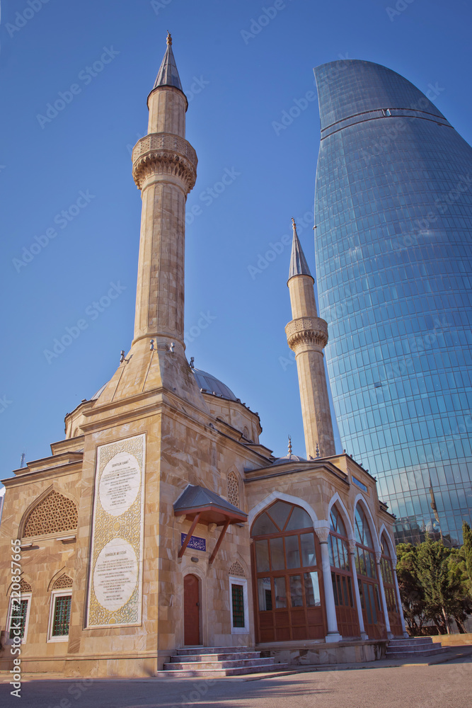Baku, Azerbaijan : The Mosque of the Martyrs or Turkish Mosque is a ...