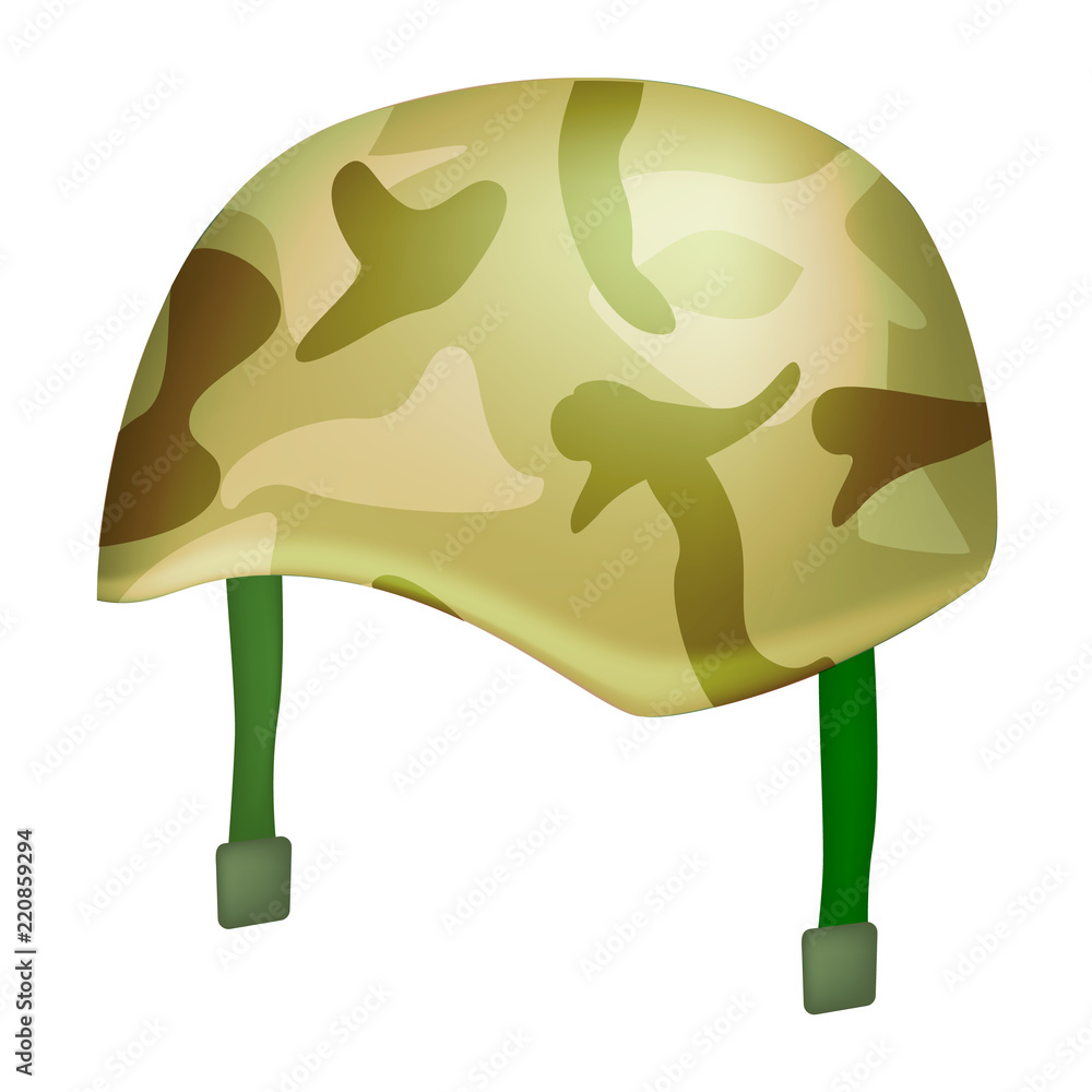 Camo helmet mockup. Realistic illustration of camo helmet vector mockup ...