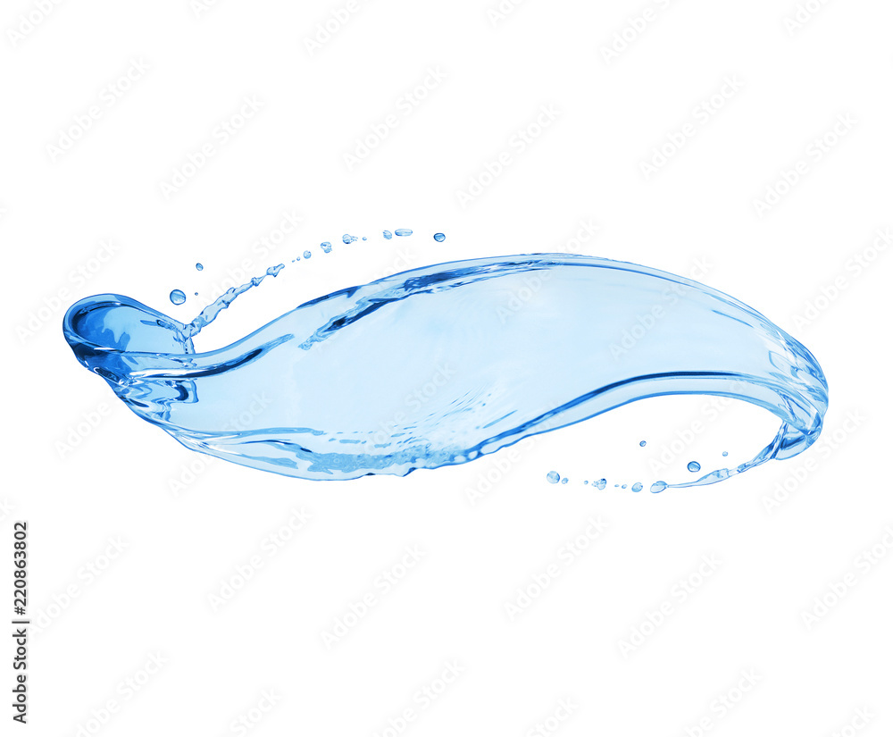 Wavy splash of fresh water, isolated on white background Stock Photo ...