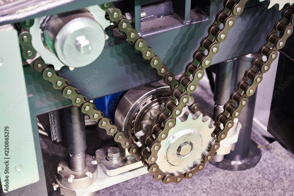 Chain drive and gear in mechanism Stock Photo | Adobe Stock