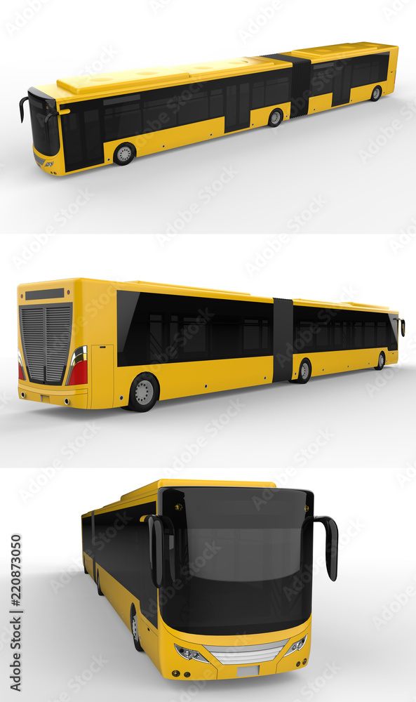 Set large city bus. Model template for placing your images and ...