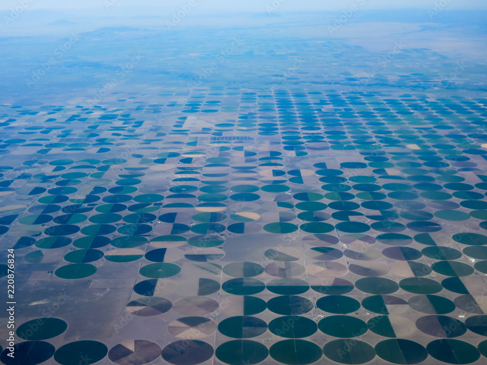 Circular crops from center pivot irrigation systems Stock Photo | Adobe ...