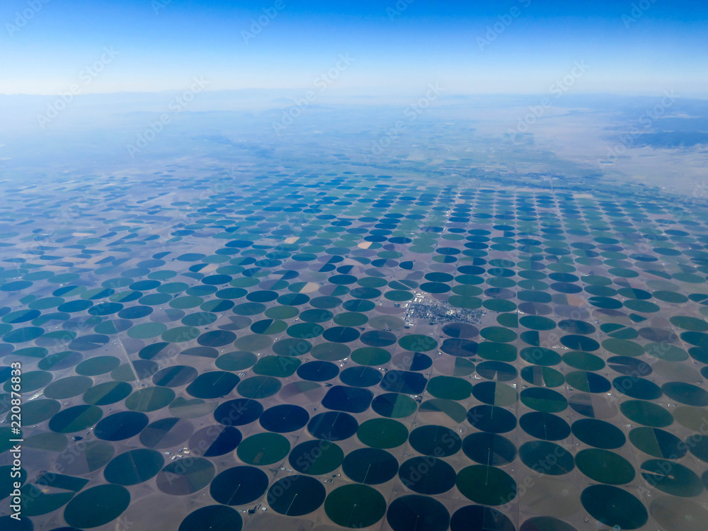 Circular crops from center pivot irrigation systems Stock Photo | Adobe ...
