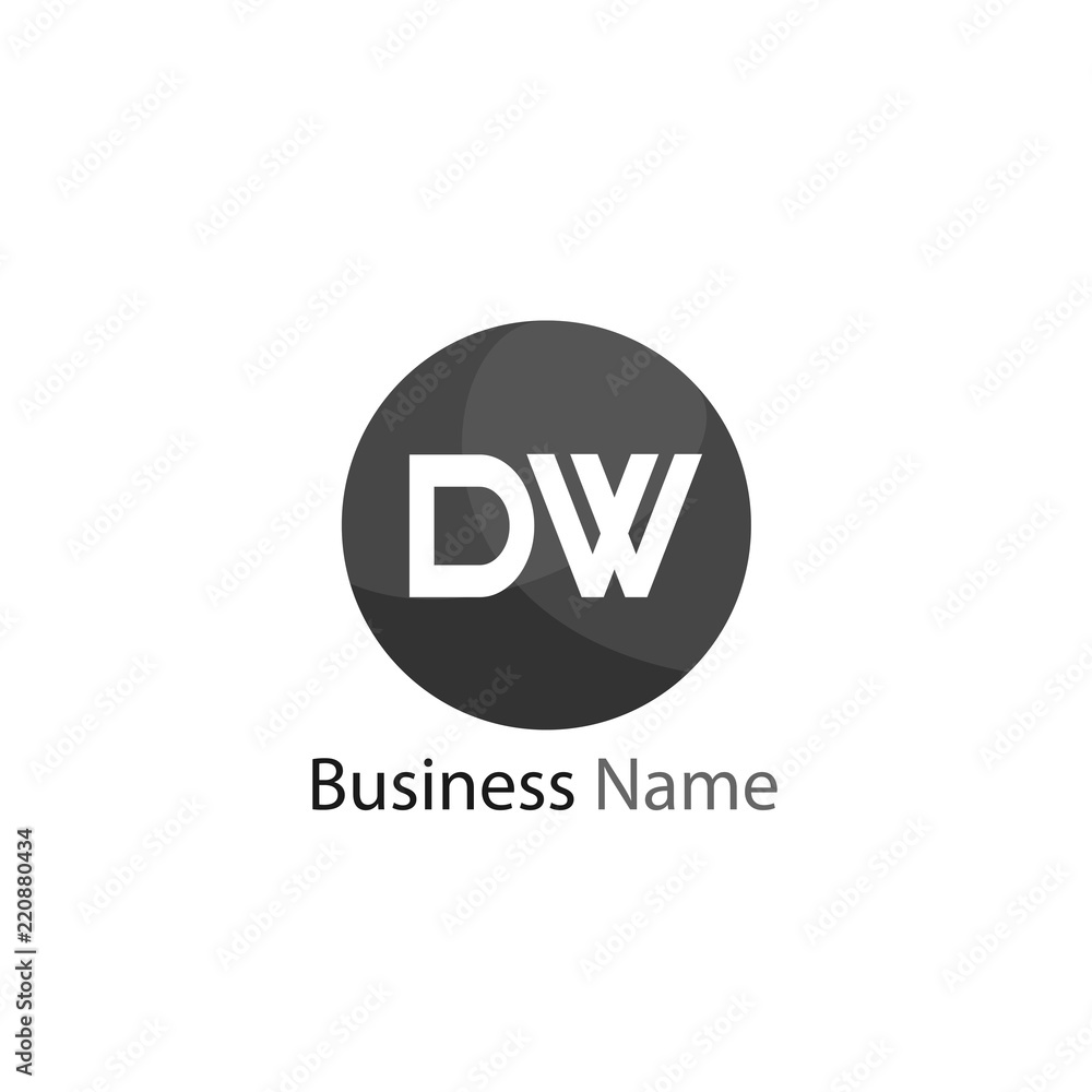Initial Letter DW Logo Template Design Stock Vector | Adobe Stock