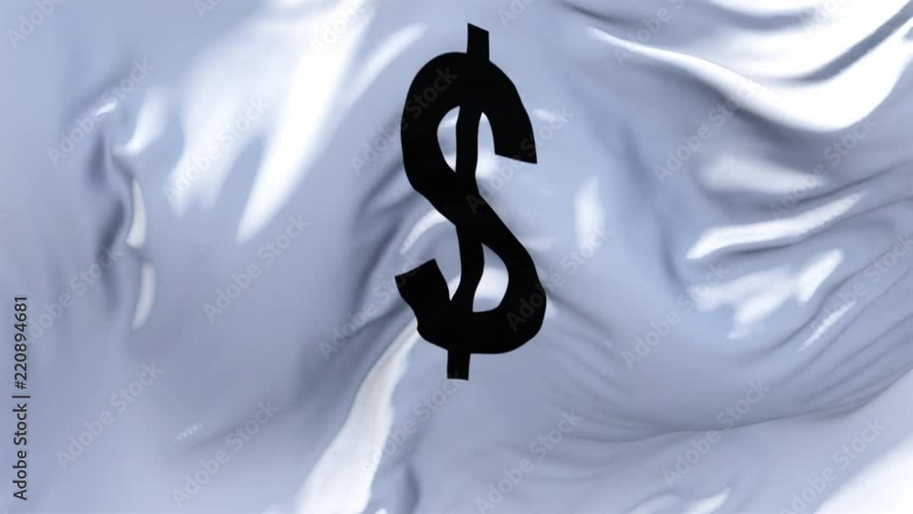 314. Dollar US Flag Waving in Wind Slow Motion Animation . 4K Realistic ...