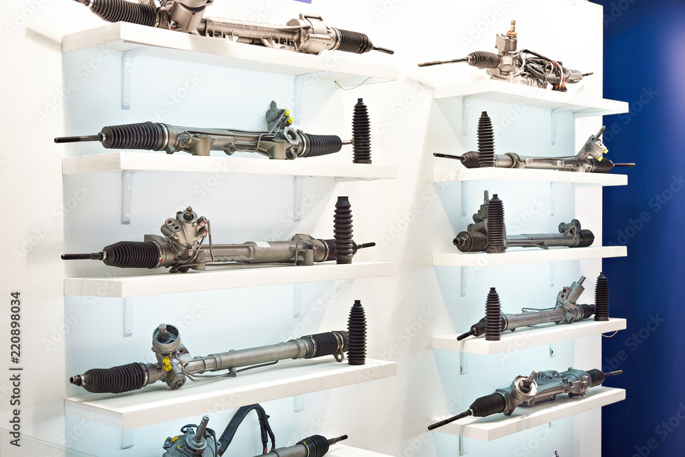 Rack steering for car in store Stock Photo | Adobe Stock