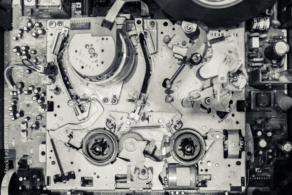 inside home video system mechanic cassette tape player Stock Photo ...