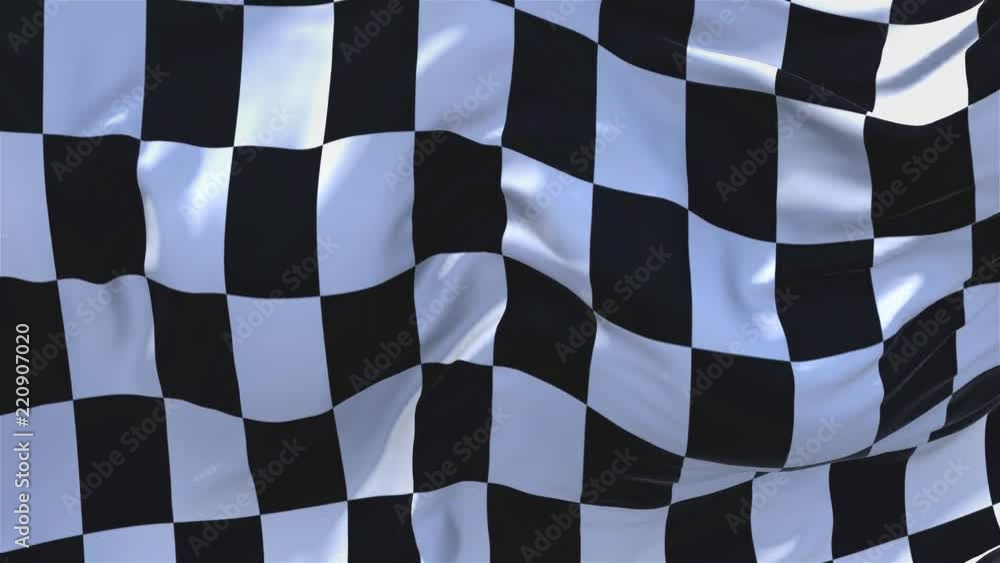 340. Racing Chequered Flag Flag Waving in Wind Slow Motion Animation ...