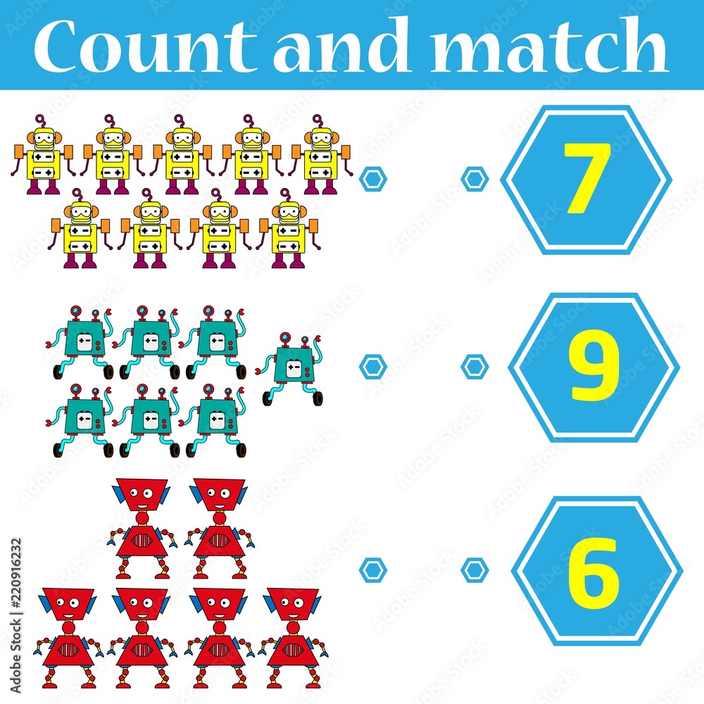 Counting game for preschool kids. Educational and mathematical game for ...