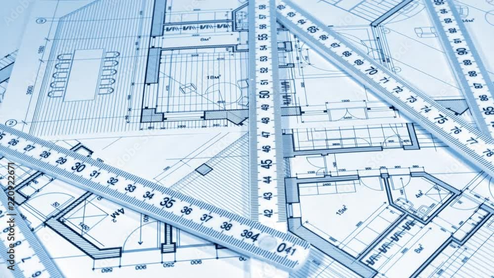 Architectural Blueprints - architectural drawings and yardstick ...