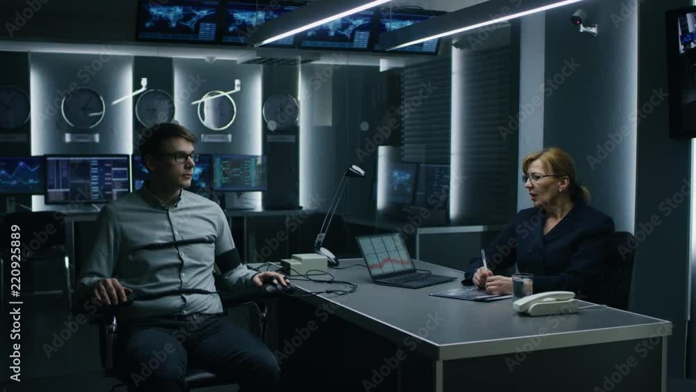 Female Special Agent Conducts Lie Detector Test on a Young Suspect ...