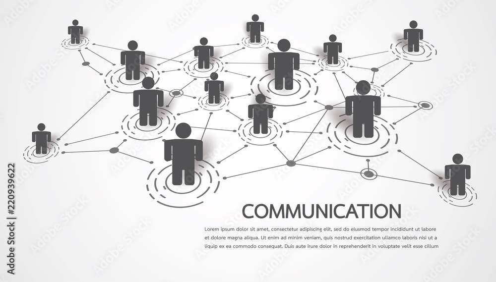 Connecting people with dot and line design background. Social network ...