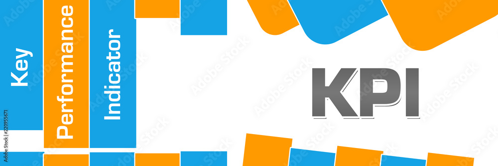 KPI - Key Performance Indicator Orange Blue Abstract Shapes Horizontal ...